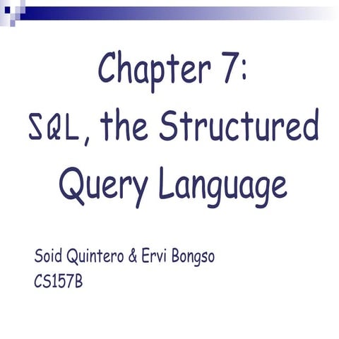 SQL Presentation-1 describes its basics and concepts clearly | PPT