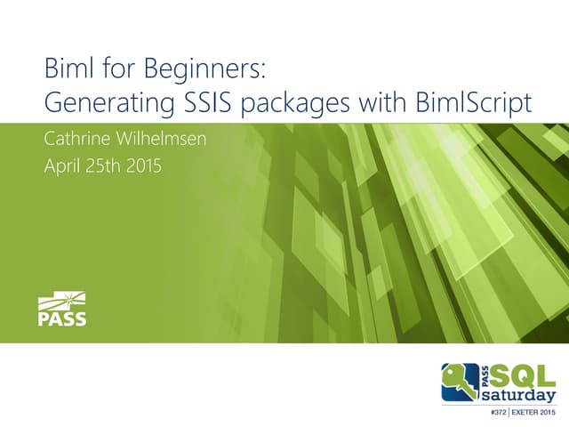 Biml For Beginners Generating Ssis Packages With Bimlscript