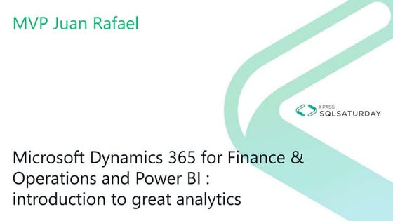 D365 Finance & Operations - Data & Analytics (see newer release of this document) | PDF