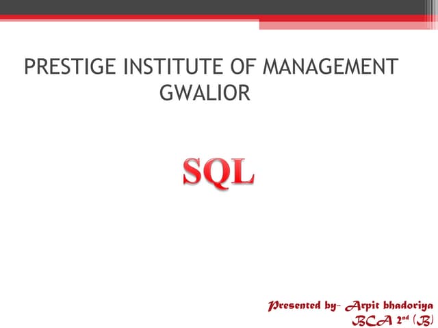SQL select clause | PPT SQL select clause | PPT