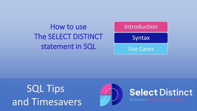 SQL Select Distinct Statement | PPT SQL Select Distinct Statement | PPT