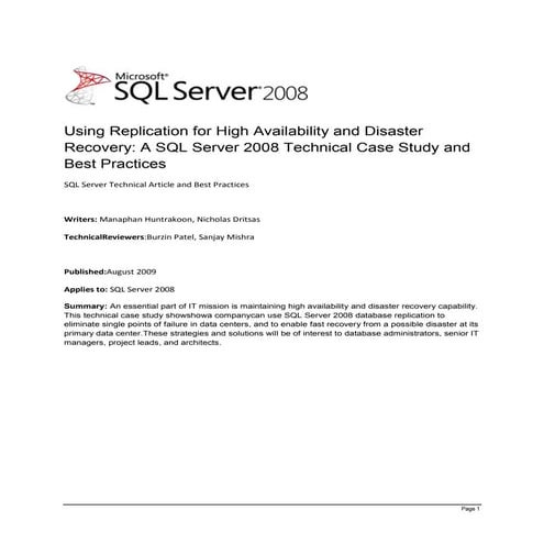 Sql server 2008_replication_technical_case_study | DOCX