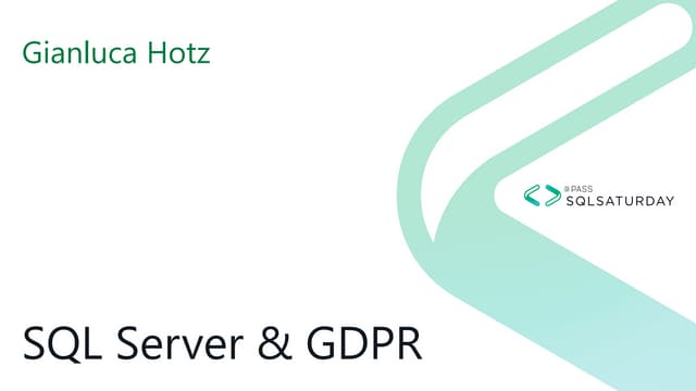 Sql Server And Gdpr Ppt