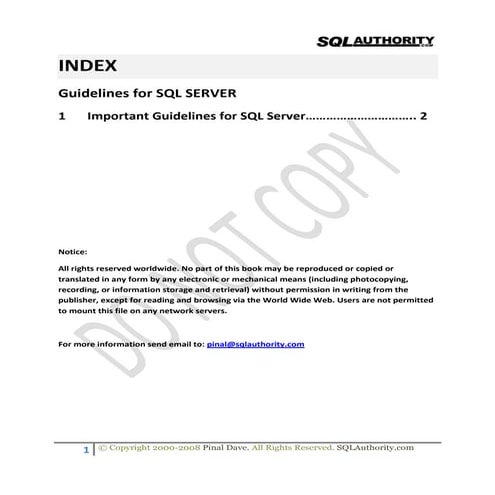 Sql server guidelines | PDF
