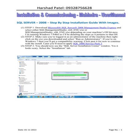 Ms Sql server installation 2008R2 | PDF | Databases | Computer Software and Applications