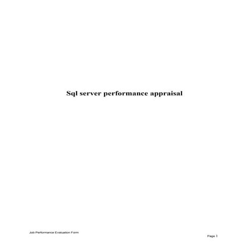 Sql server performance appraisal | DOC