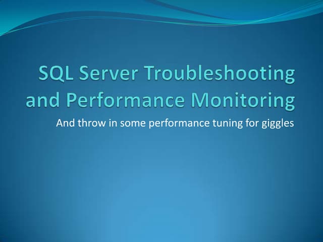 Sql Server Troubleshooting Ppt 1773