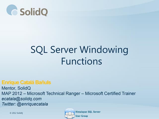 Sql server windowing functions | PDF | Databases | Computer Software ... Sql server windowing functions | PDF | Databases | Computer Software ...