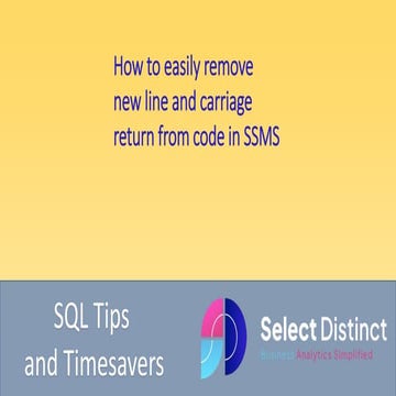 Sql Tips Remove Carriage Returns In Ssmspptx