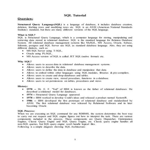 Sql Tutorial For Bca 2 Docx Databases Computer Software And Applications