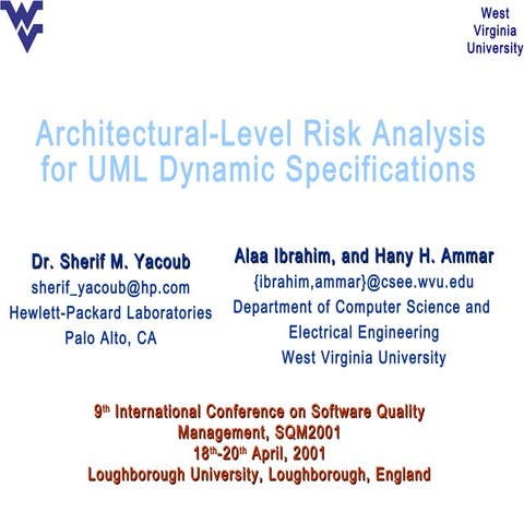 Architectural Level Risk Analysis for UML Dynamic Specification | PPT | Computer Software and ...