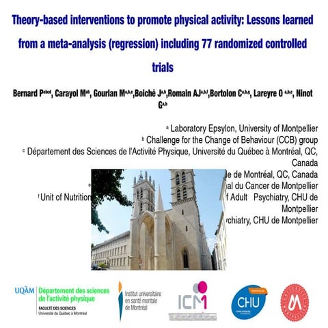 Theory-based interventions to promote physical activity: Lessons ...