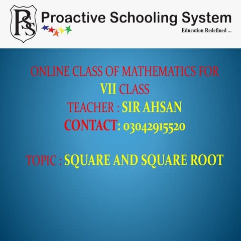 Square and square root.pptx 2 | PPT