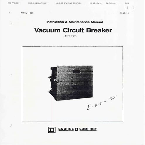 Square D Vacuum Circuit Breaker VAD3.pdf