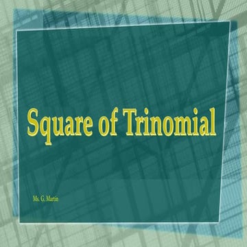 Square of trinomial | PPTX
