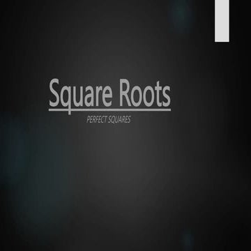 Square Roots PPT only for student easy to make. | PPT