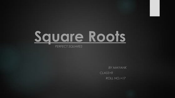 Square root | PPT | Science