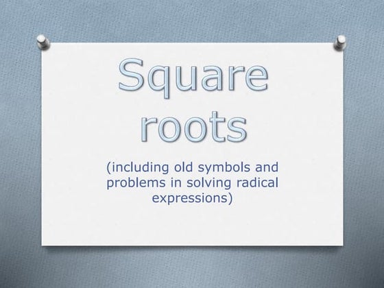 Square Roots And Perfect Squares | PPT