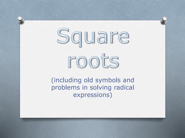 Square Roots And Perfect Squares | PPT