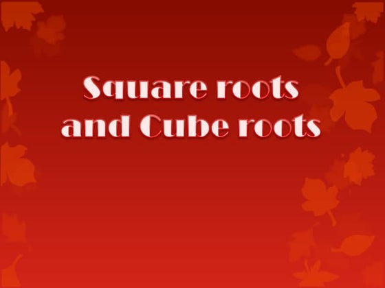CLASS VIII MATHS CUBE AND CUBE ROOTS | PPT