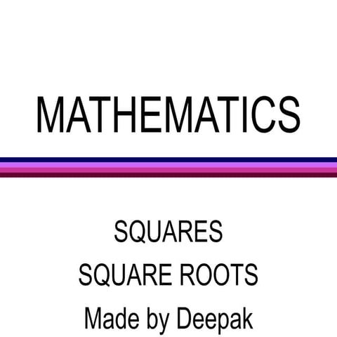 Squares and square roots opt | PPT
