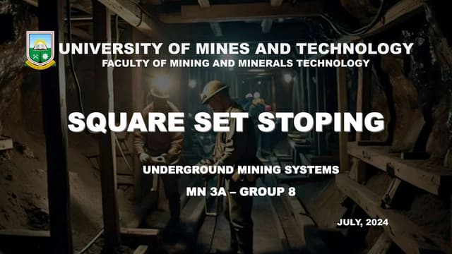 Square set stoping | PDF