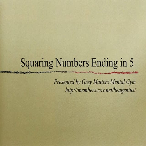 Squaring Numbers Ending in 5 | PPT