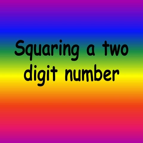 Squaring a two digit number | PPTX