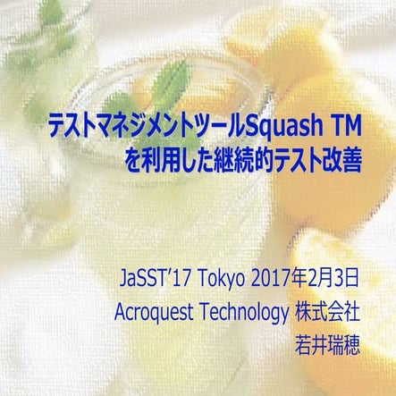 テストマネジメントツールSquash TMを利用した継続的テスト改善 | PDF