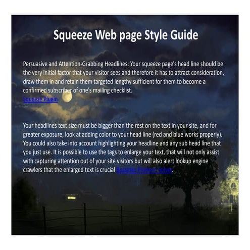 Squeeze web page style guide | PPT