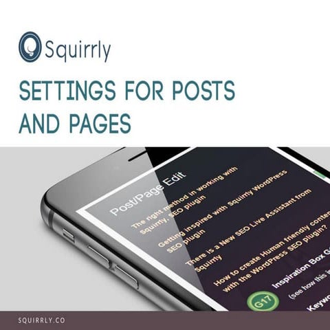 Squirrly SEO Plugin's Settings for Posts and Pages | PPT