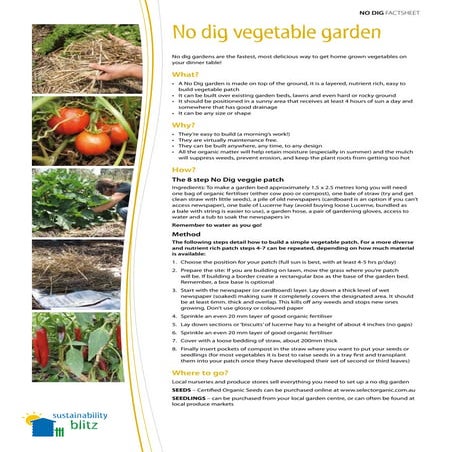 No Dig Vegetable Garden | PDF