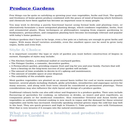 Produce Gardening | PDF