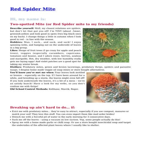 Red Spider Mite Pest Control | PDF