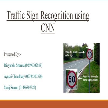Traffic Sign Recognition Using Cnn Ppt Pptx Artificial Intelligence