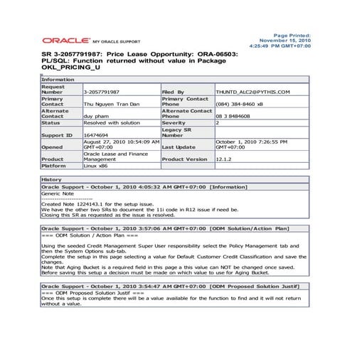 Sr 3 2057791987 Price Lease Opportunity Ora 06503 Plsql Function Returned Without Value In