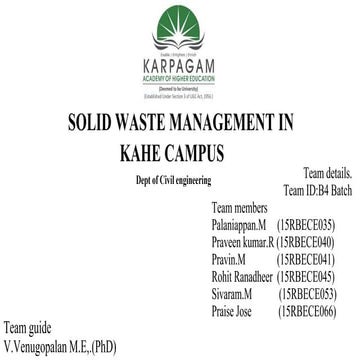 Solid waste management ppt | PPTX