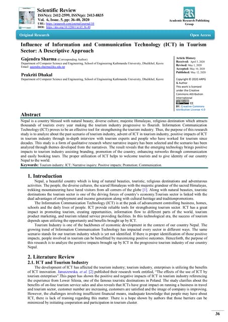 ICT And Tourism Challenges And Opportunities | PDF