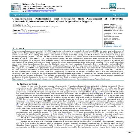 Concentration Distribution and Ecological Risk Assessment of Polycyclic Aromatic Hydrocarbon in ...