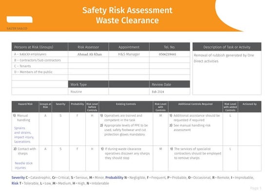 sra0024-Risk assessment _manual_handling.pdf | Physical Therapy | Wellness