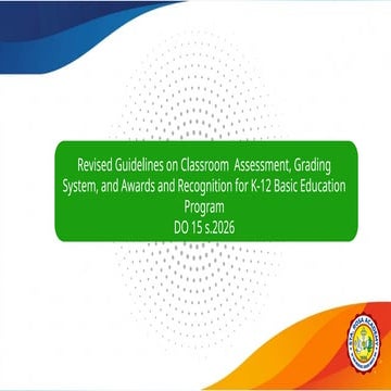Revised Guidelines on Classroom Assessment, Grading, and Recognition ...