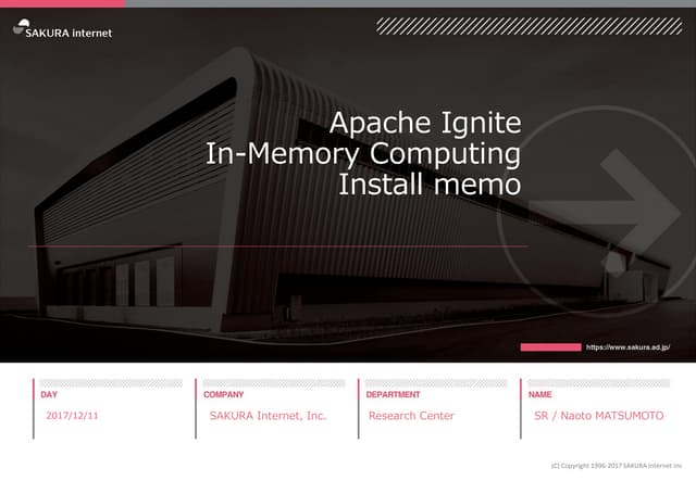 Apache Ignite In Memory Computing Install Memo Ppt