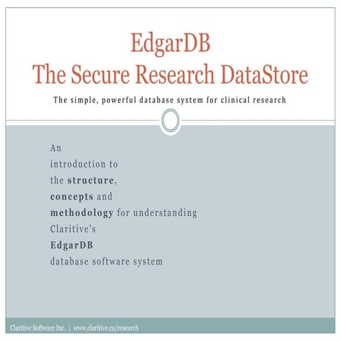 EdgarDB -- the simple, powerful database for scientific research | PPTX