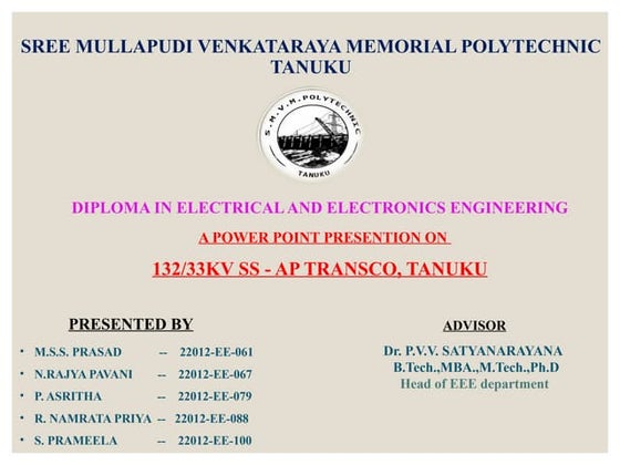 PPT ON 33/11KV SUBSTATION | PPT