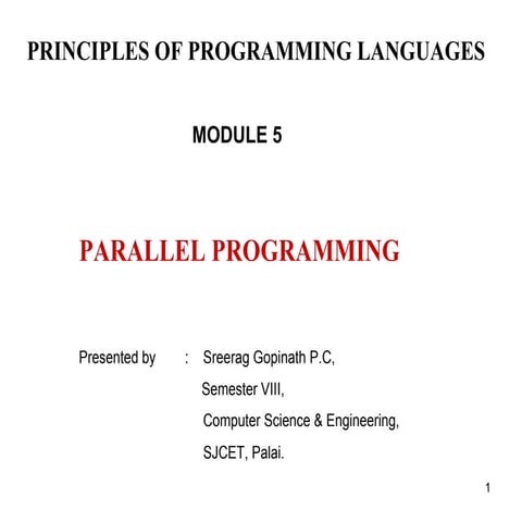 Sreerag parallel programming | PPS