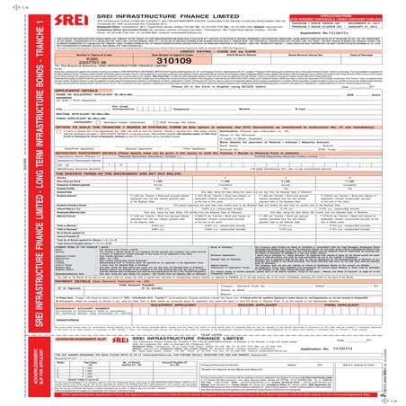 Srei infrastructure bond application form | PDF