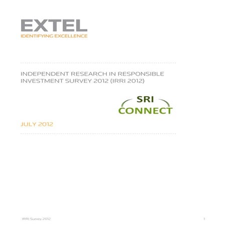 Sri Connect Extel Sri Manager Survey | PDF