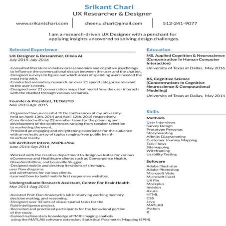 Srikant ux resume | PDF