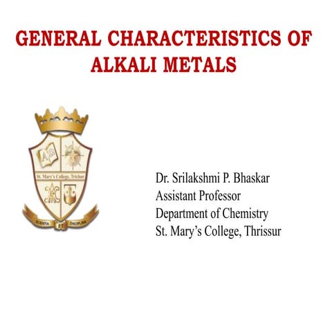 Chemistry:General Characteristics Of Alkali Metals | PPTX