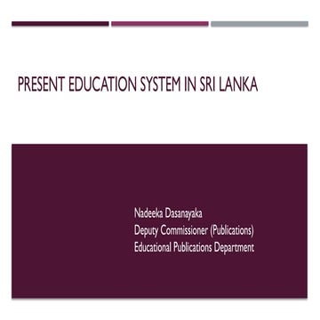 Sri Lanka Education System new reforms introduction | PPTX